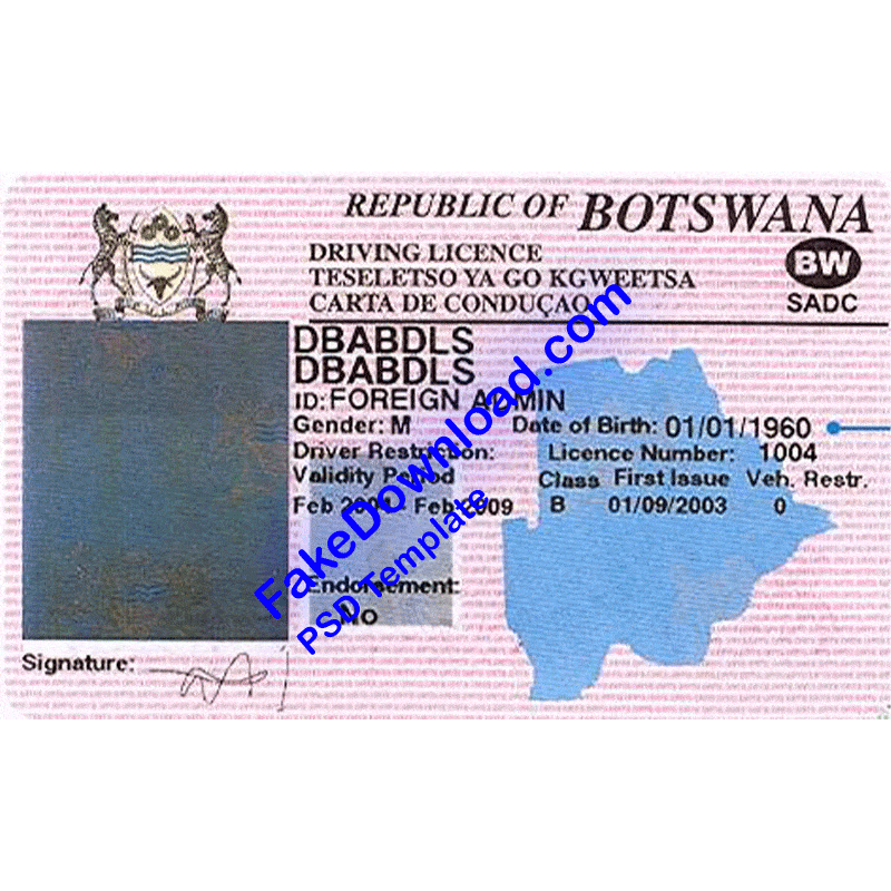 Botswana | download fake | Fake Sample
