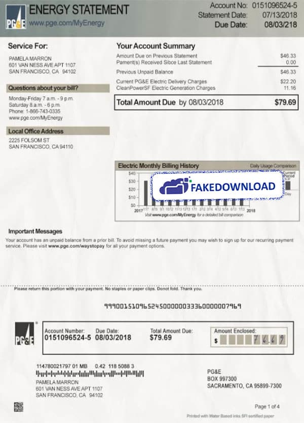 California Proof Address Fake Template | download fake | Fakesample