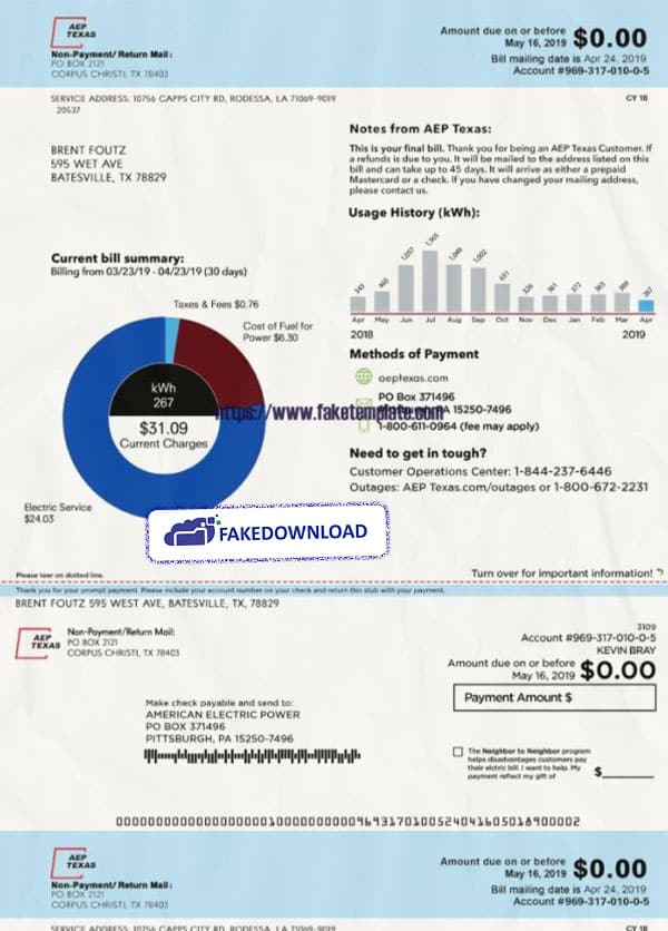 Texas Proof Address Fake Template | download fake | Fakesample