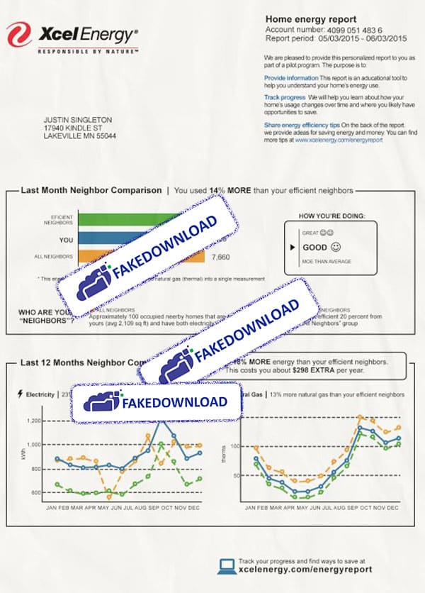 Xcel Proof Address Fake Template | download fake | Fakesample