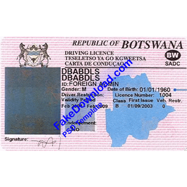 Botswana | download fake | Fake Sample