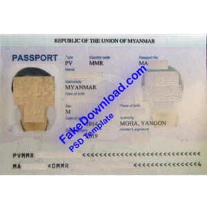 Myanmar Passport Fake Template | download fake | Fakesample