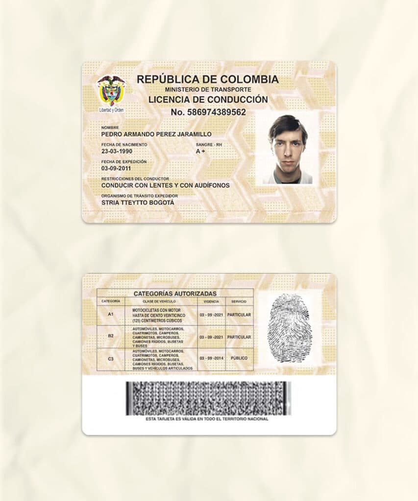 Colombia Driver Licence Fake Template 🚀