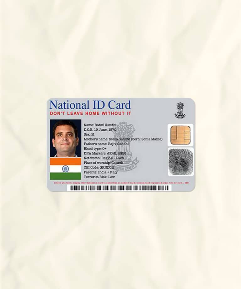 India National ID Card Fake Template | download fake | Fakesample