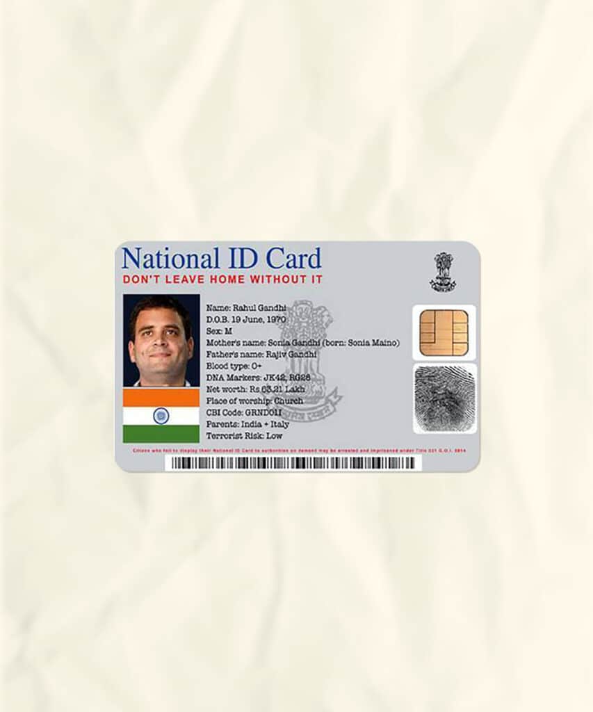 India National ID Card Fake Template | download fake | Fakesample