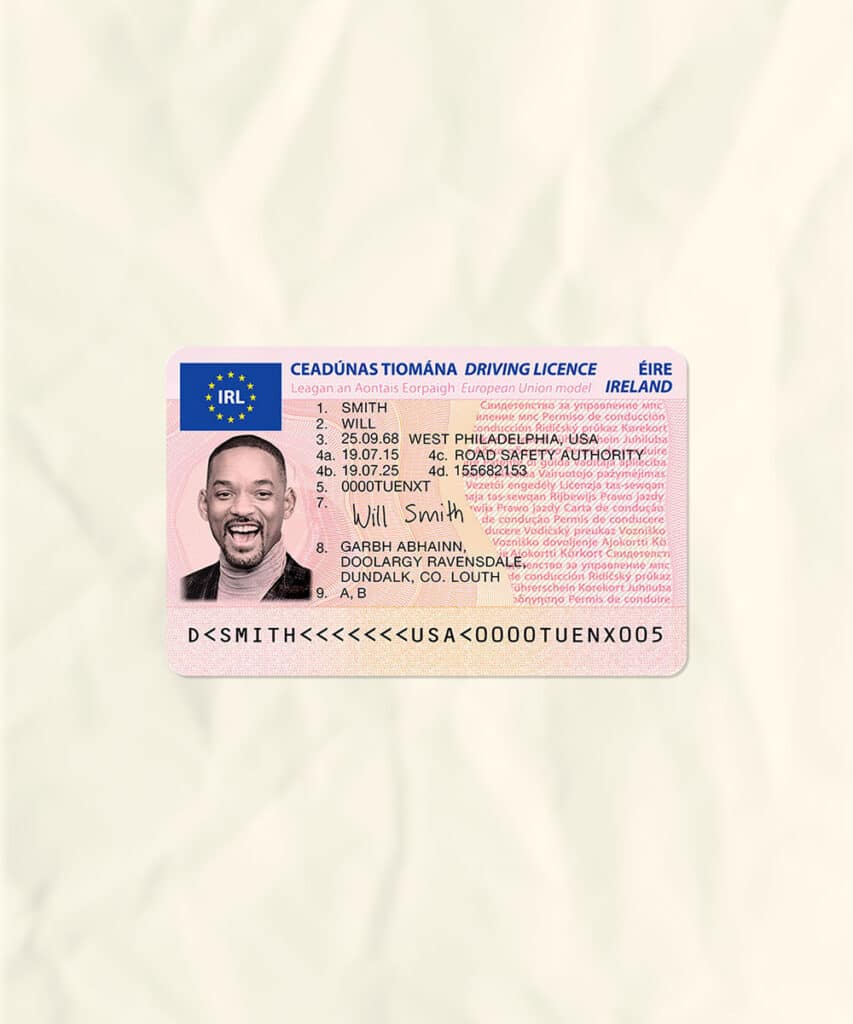Ireland Driver Licence Fake Template | download fake | Fakesample