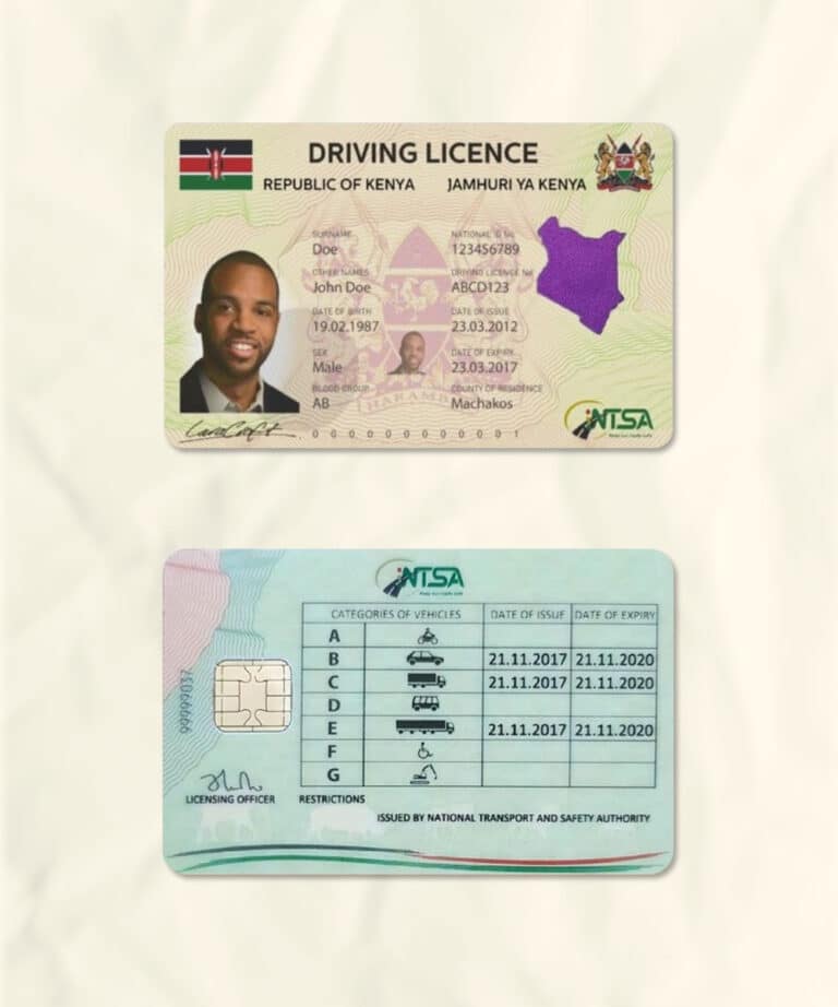 Kenya Driver Licence Fake Template | download fake | Fakesample
