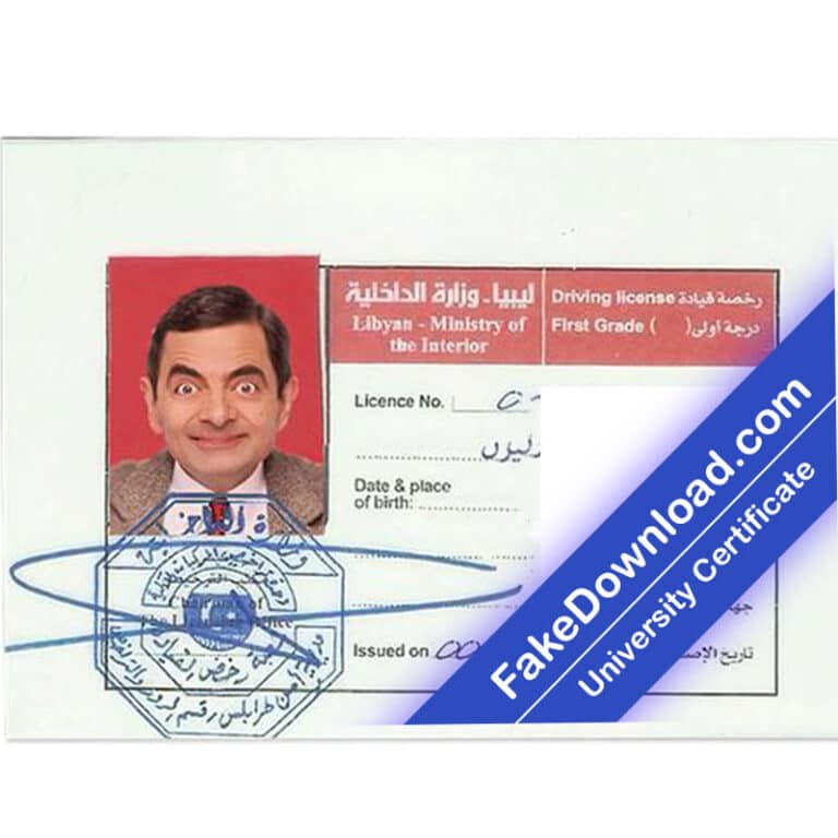Libya Driver Licence Fake Template | Editable PSD/AI Download