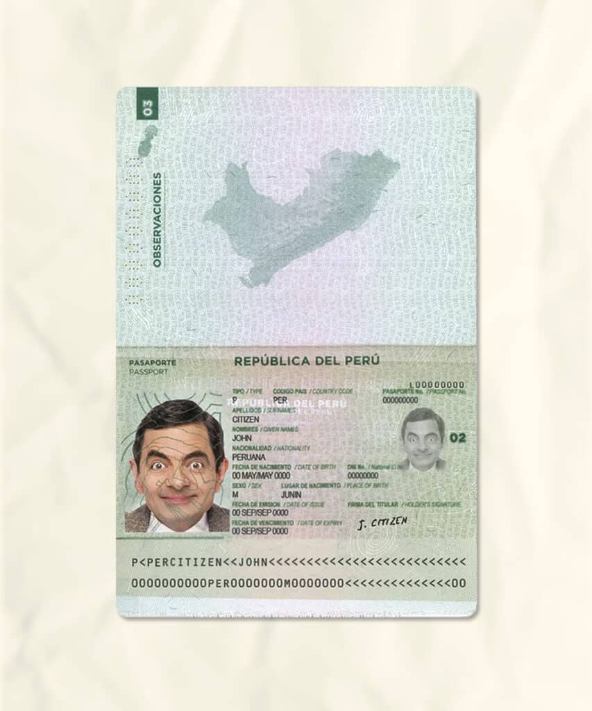 Peru Passport Fake Template 🚀