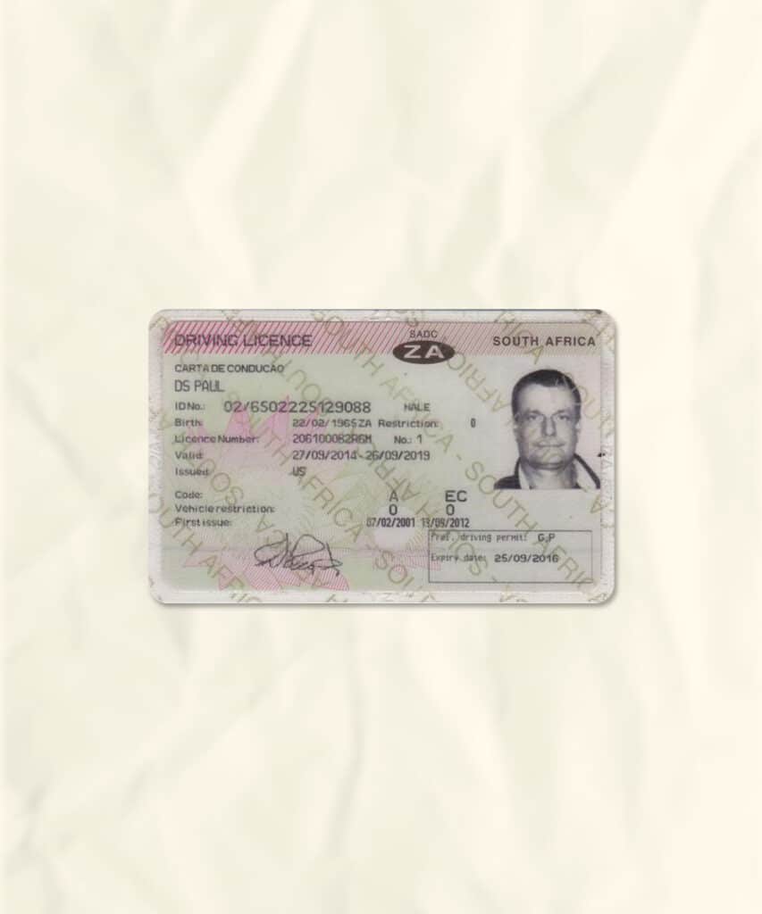 South Africa Driver Licence Fake Template | download fake | Fakesample
