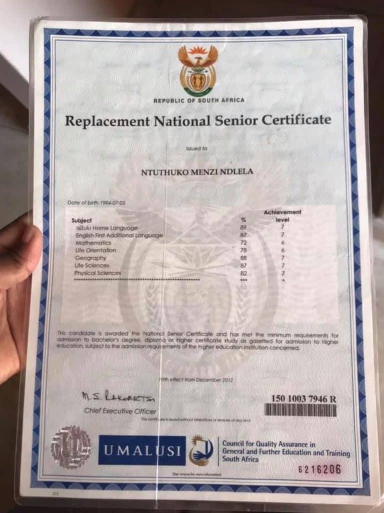 MATRIC UMALUSI Diploma Certificate Fake Template | Editable PSD/AI Download