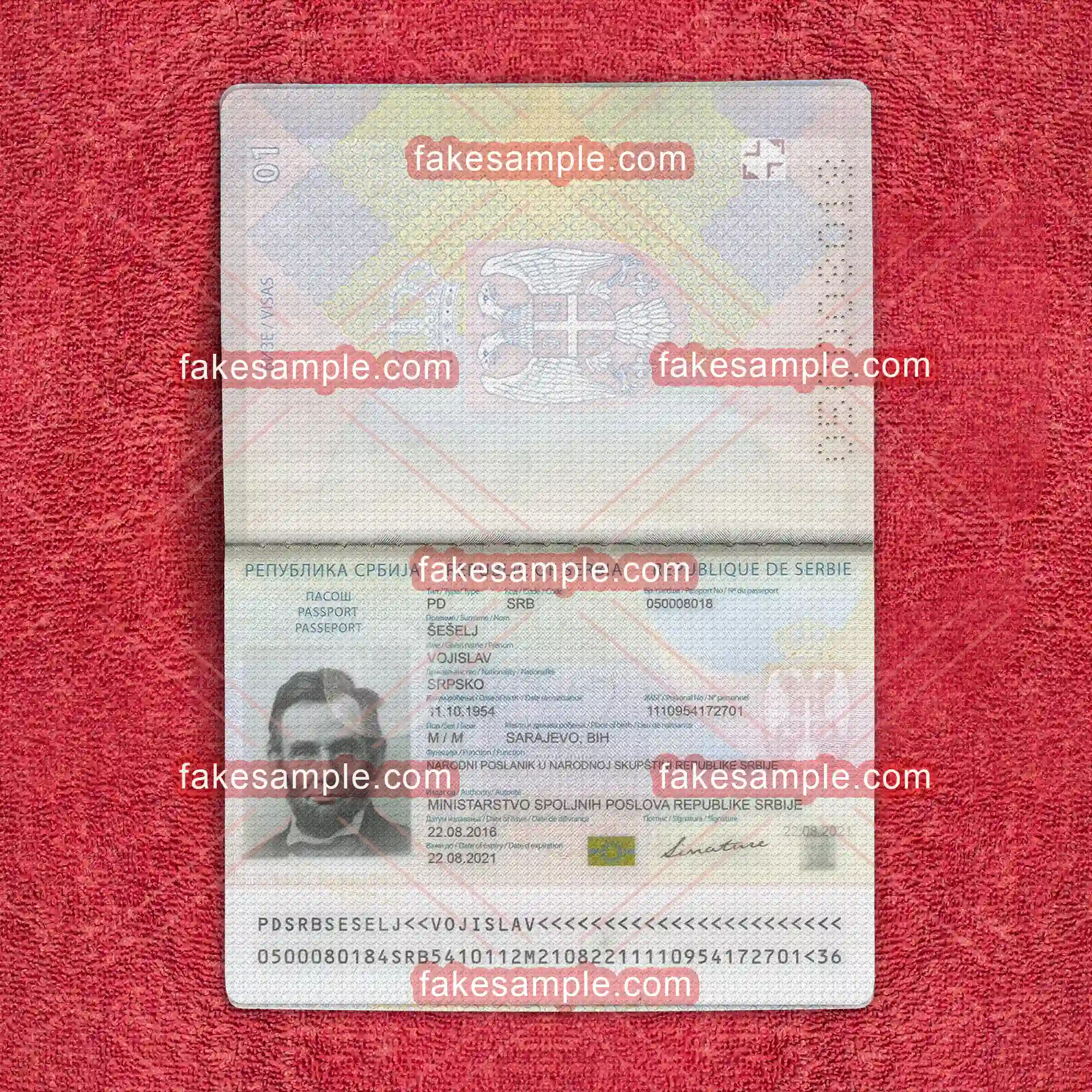 Serbia (Version1) Passport Fake Template | Editable PSD/AI Download